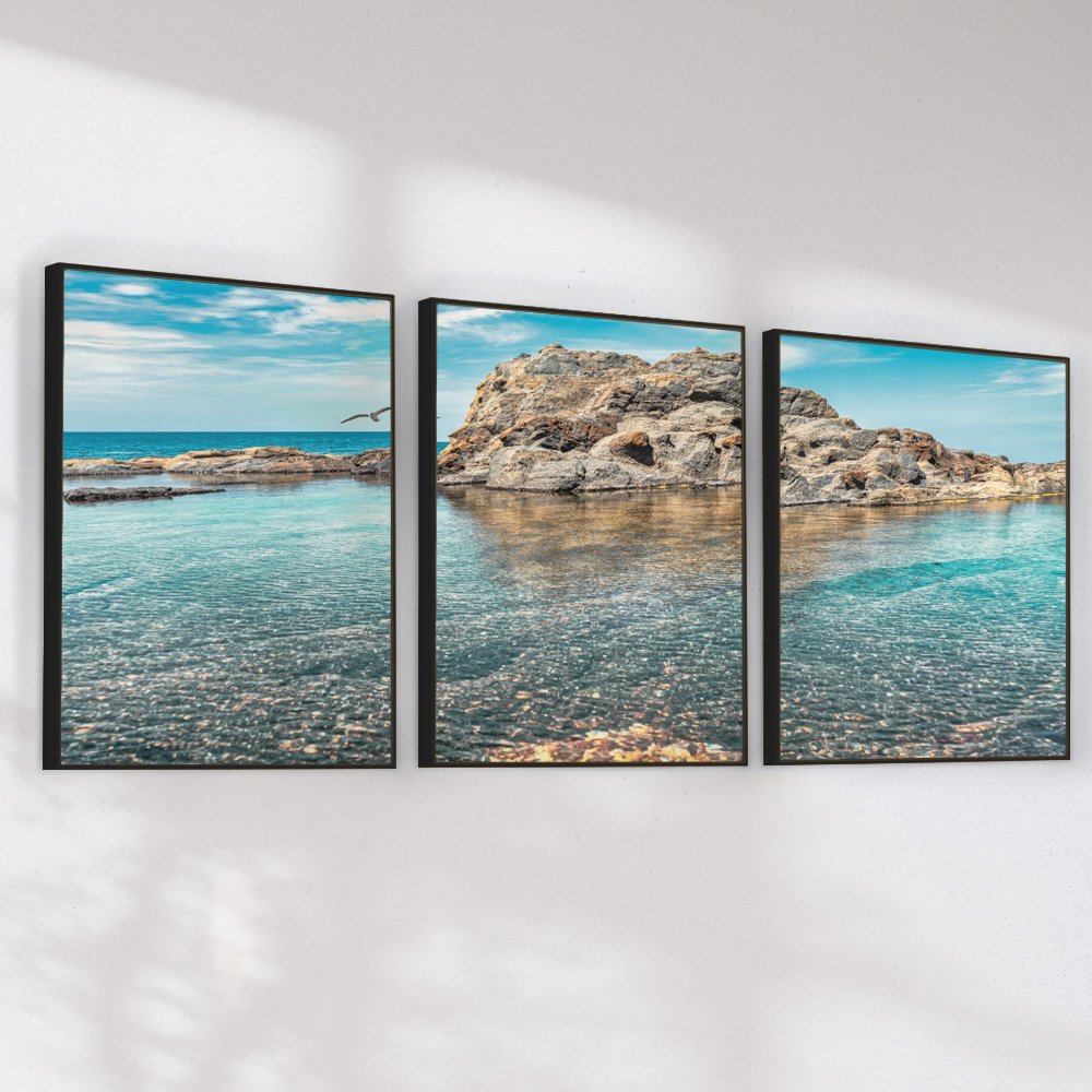 Quadro Decorativo Rochas Kit 3 Quadros - ArtBeni Quadros