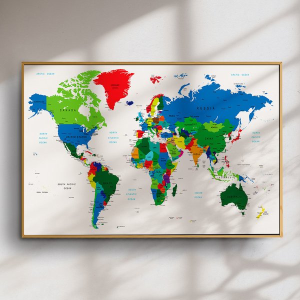 Quadro Decorativo Mapa Mundi - ArtBeni Quadros
